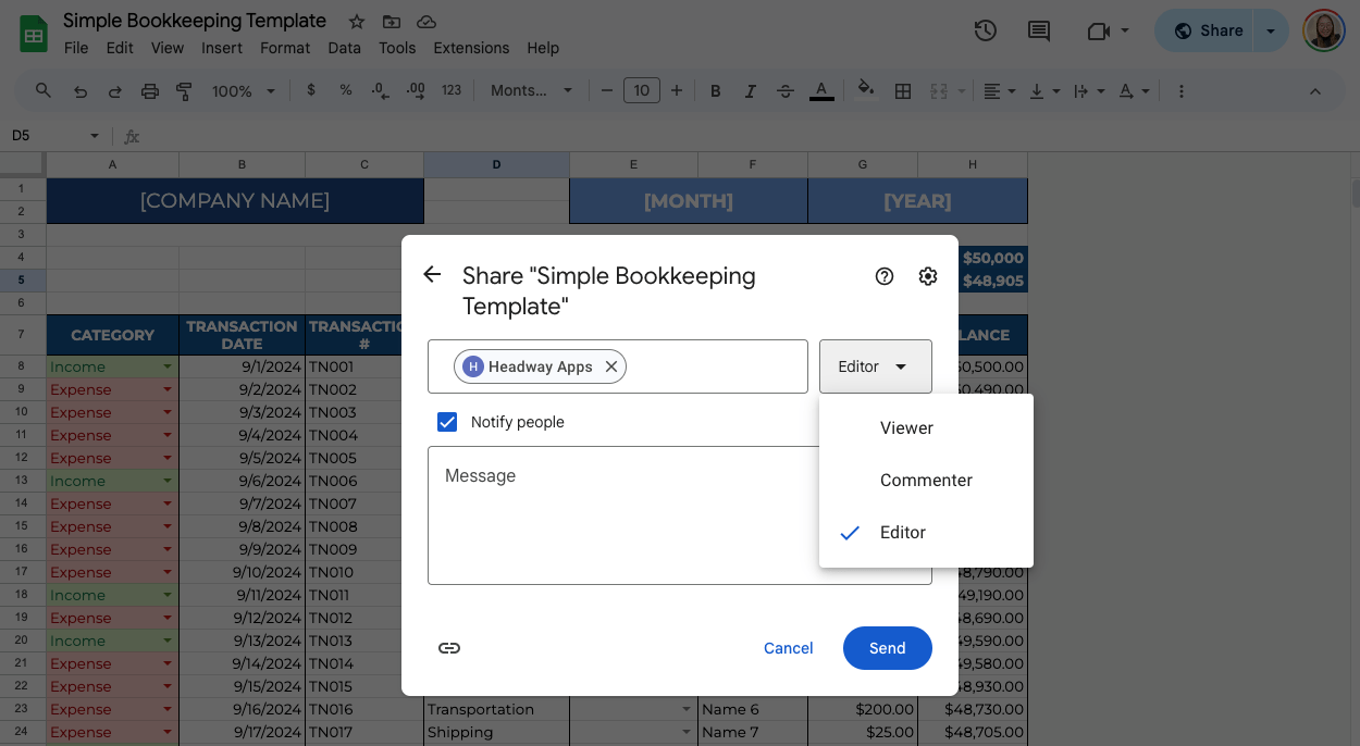How to Create a Bookkeeping Template in Google Sheets - FileDrop