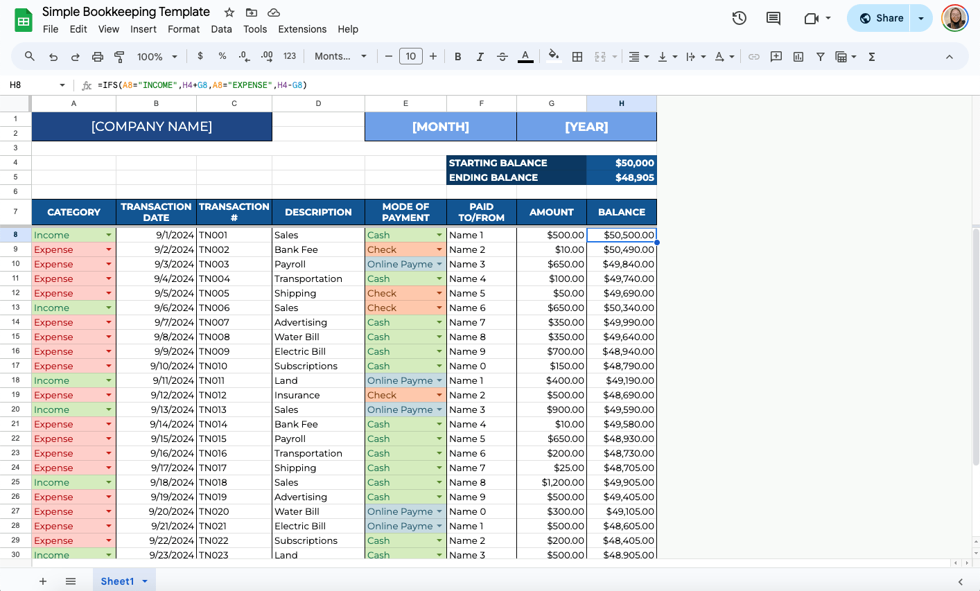 Simple Bookkeeping Forms Page 3 Free And Customizable Bookkeeping