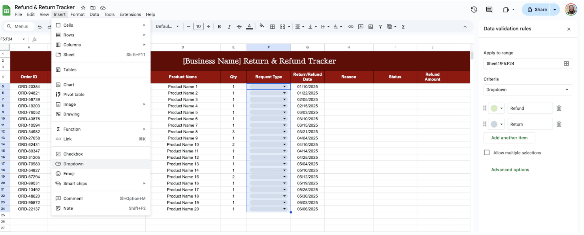 How to Build a Refund & Return Tracker Using Google Sheets - FileDrop
